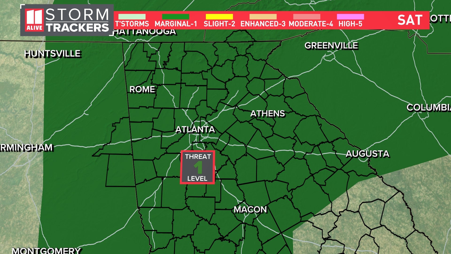 Atlanta Georgia weather storms Saturday Jan 27 timeline | 11alive.com