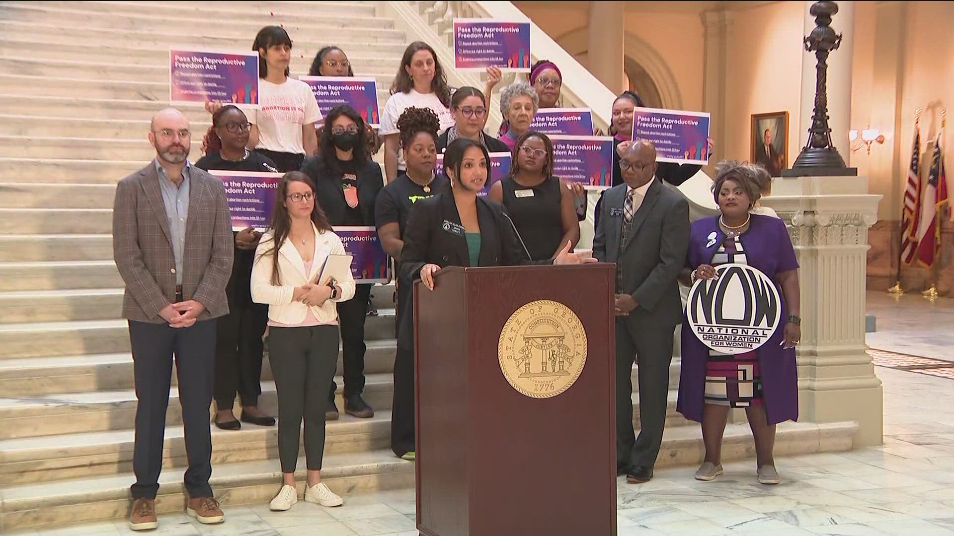Georgia Dems demand clarity abortion law Adriana Smith pregnant on life ...