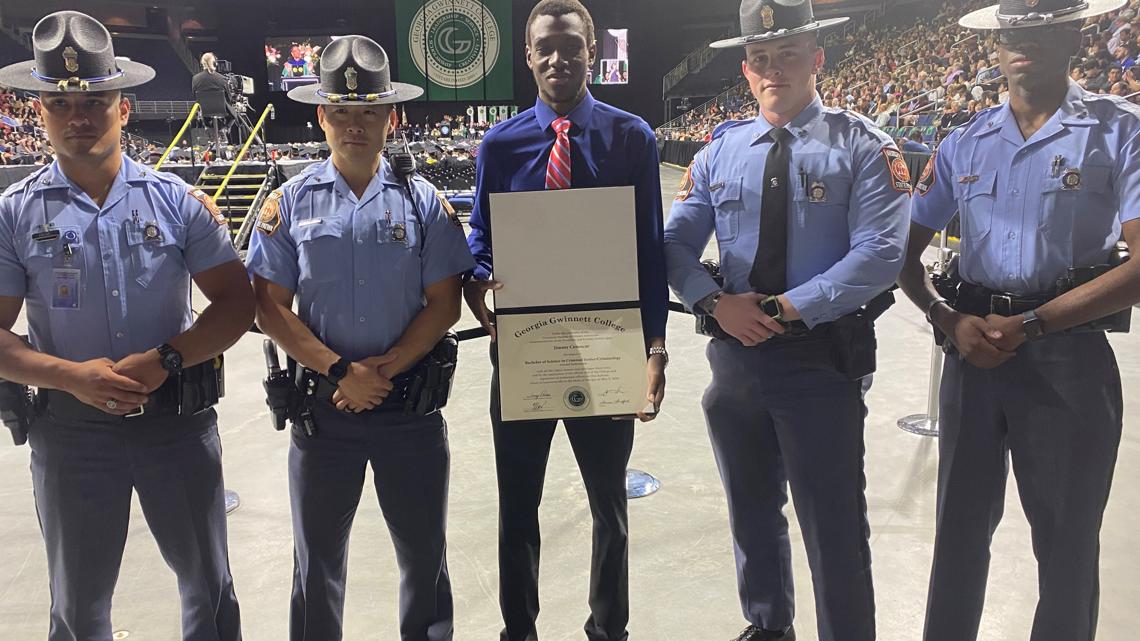 Family receives Trooper Jimmy Cenescar's college degree | 11alive.com