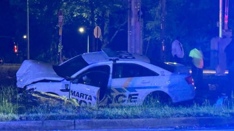 MARTA Police crash officer hospitalized | 11alive.com
