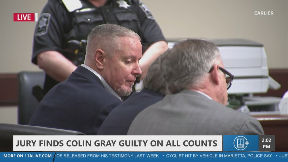 Jury finds Colin Gray guilty on all counts | 11alive.com
