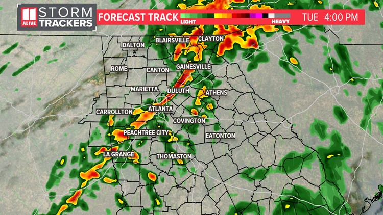 Atlanta weather hourly rain on Tuesday Nov. 21 | 11alive.com