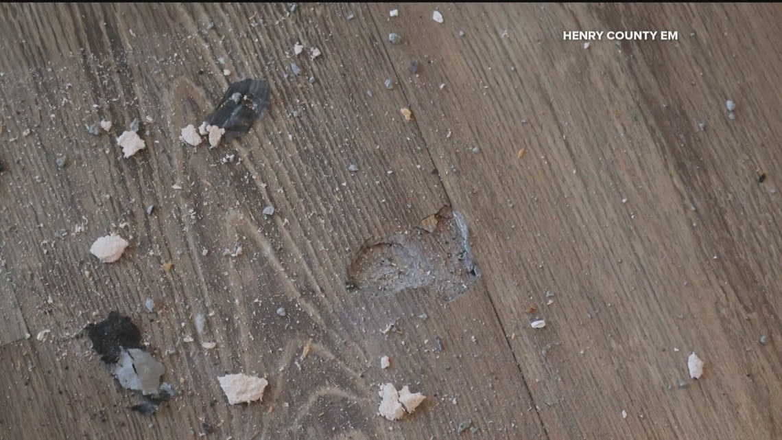 Photos of meteorite believed to have punctured hole in Henry County ...
