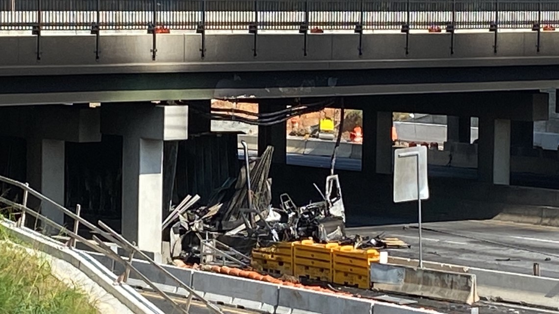 Photos | I-285 fiery crash near Ashford Dunwoody Road | 11alive.com