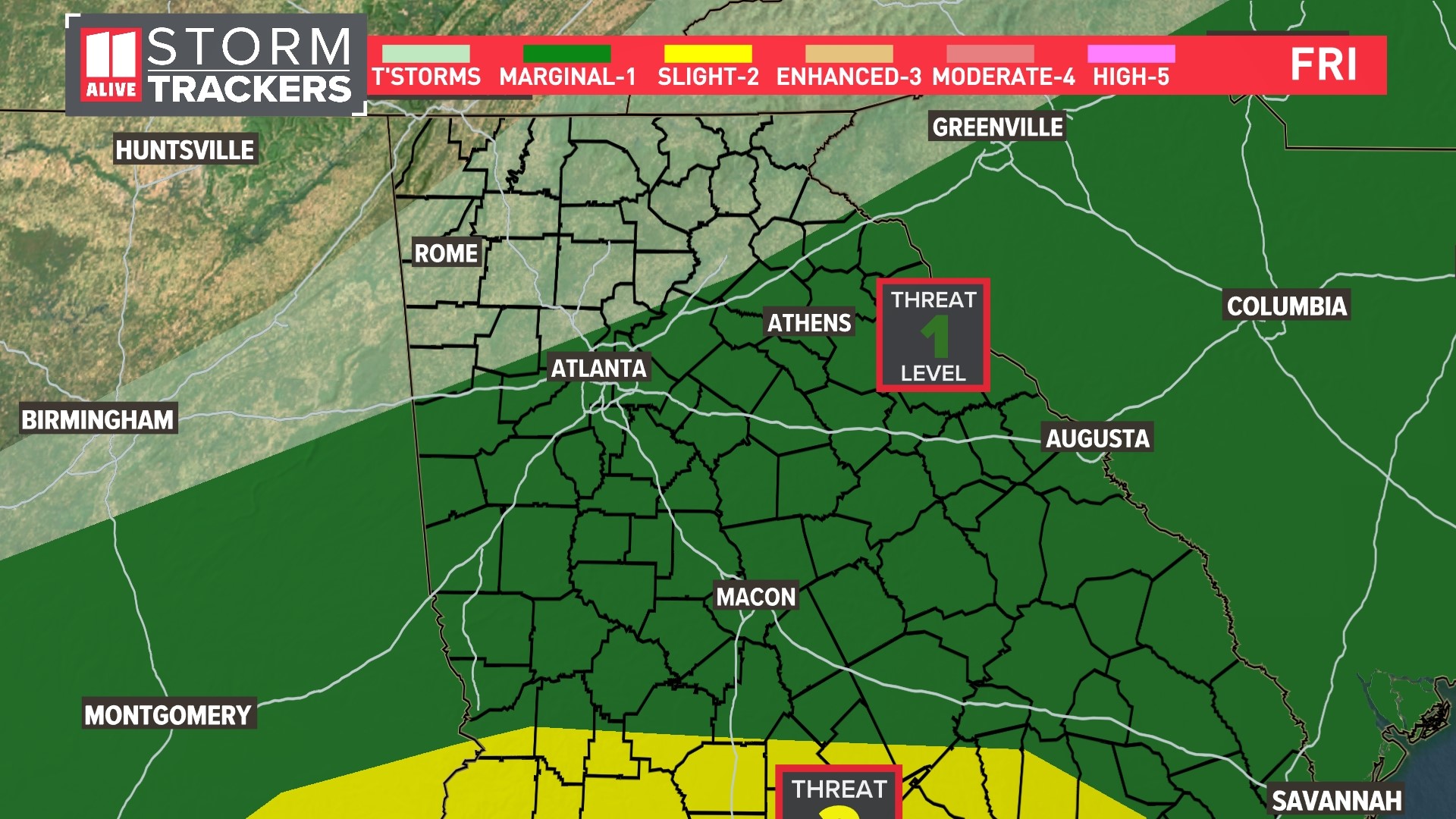 Atlanta weather | Timeline for Friday storms | 11alive.com
