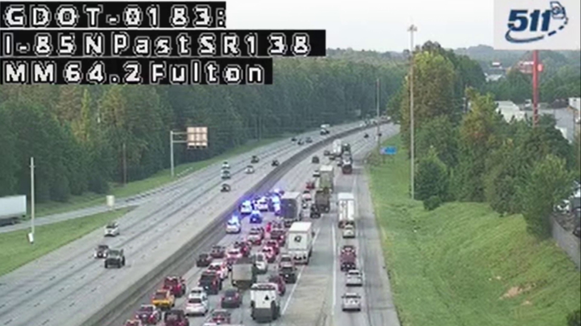 Apparent car chase, crash aftermath on I-85 captured on GDOT cameras ...