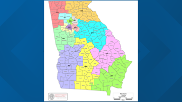 Map of new congressional districts in Georgia | Draft released ...