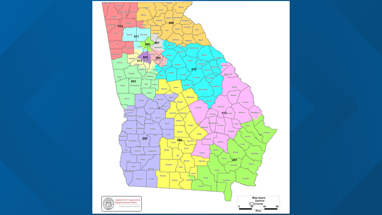 Map of new congressional districts in Georgia | Draft released ...