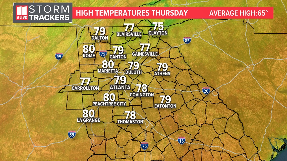 Parts of Atlanta area could hit 80 degrees Thursday | 11alive.com