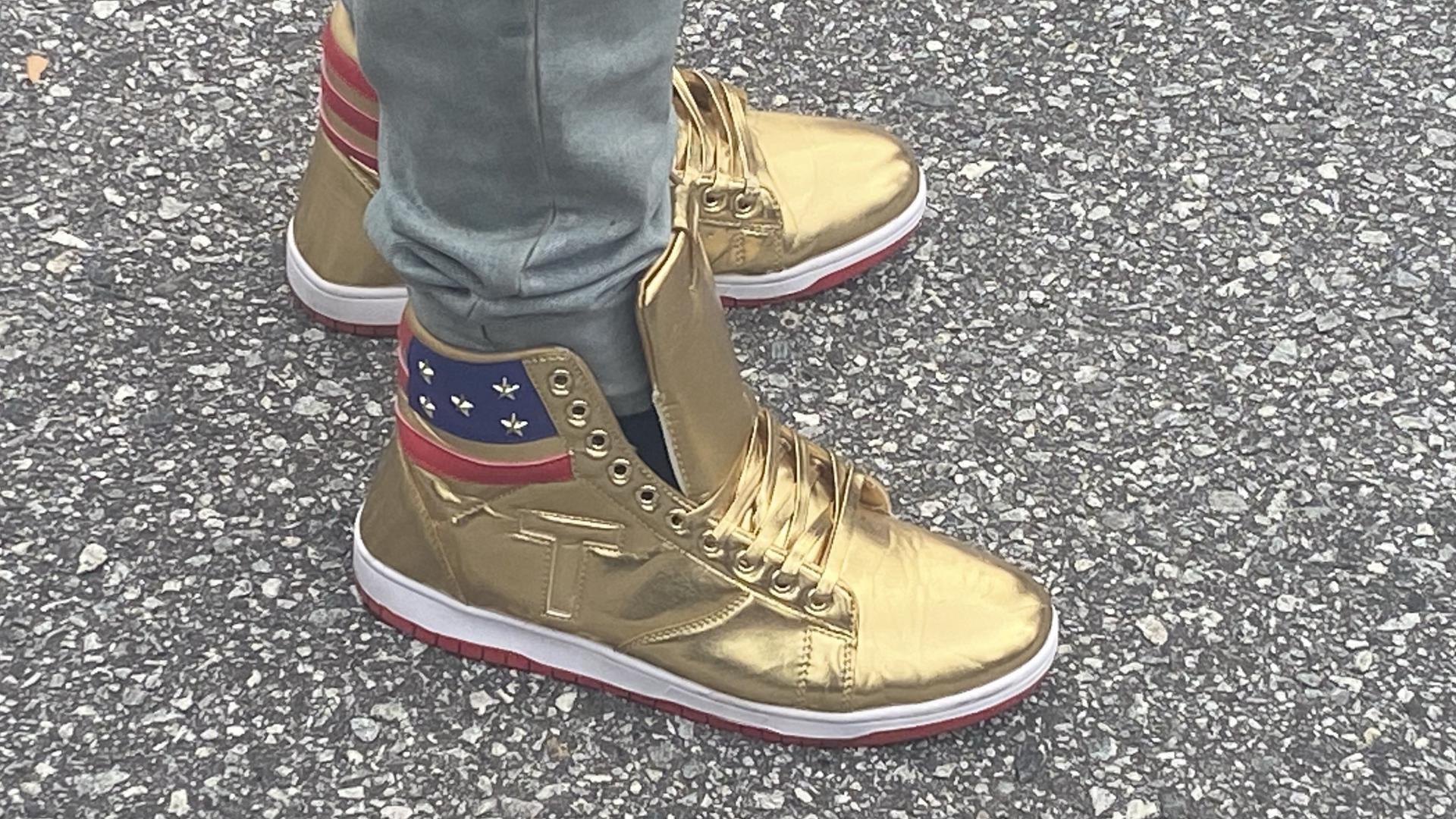 Supporter sports 'Trump Force Ones' | 2024 presidential debate ...