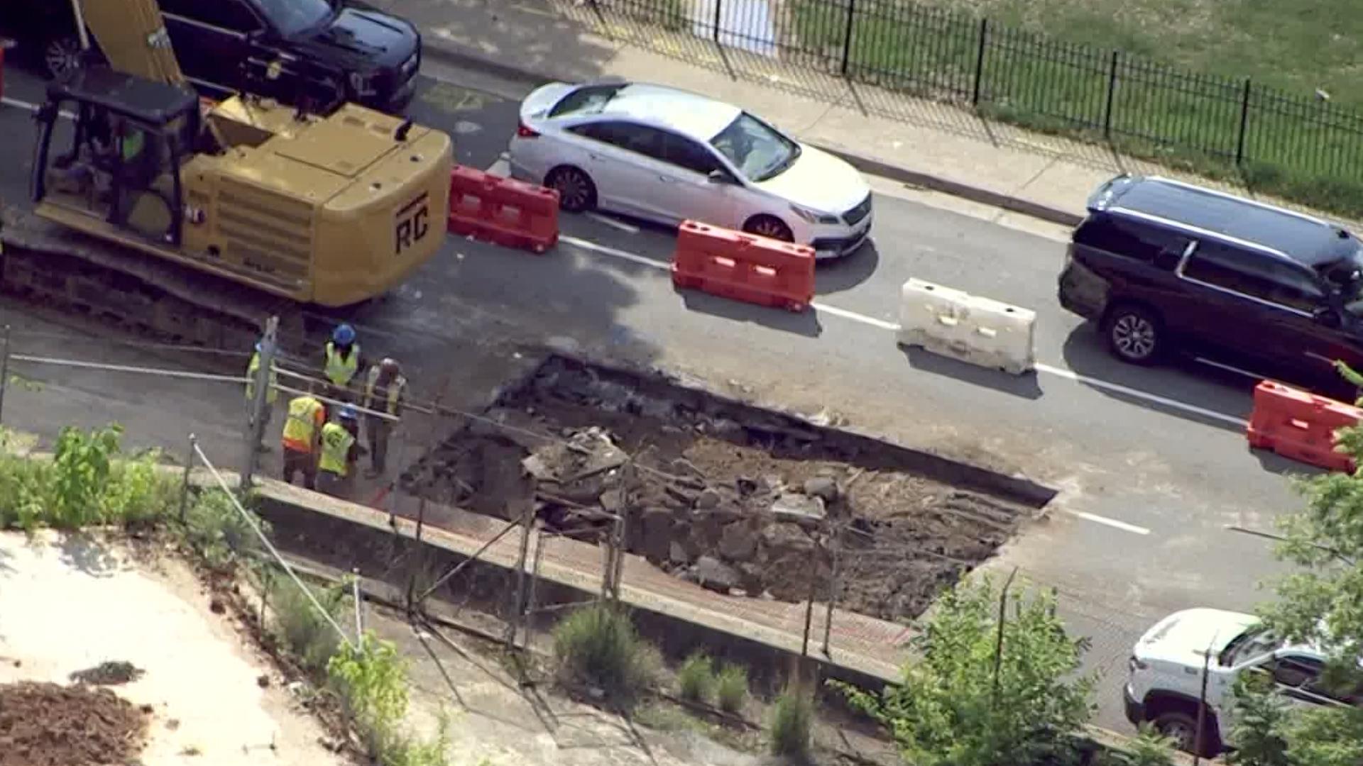 Road damage disrupts Downtown Atlanta traffic on Shirley Franklin Blvd ...