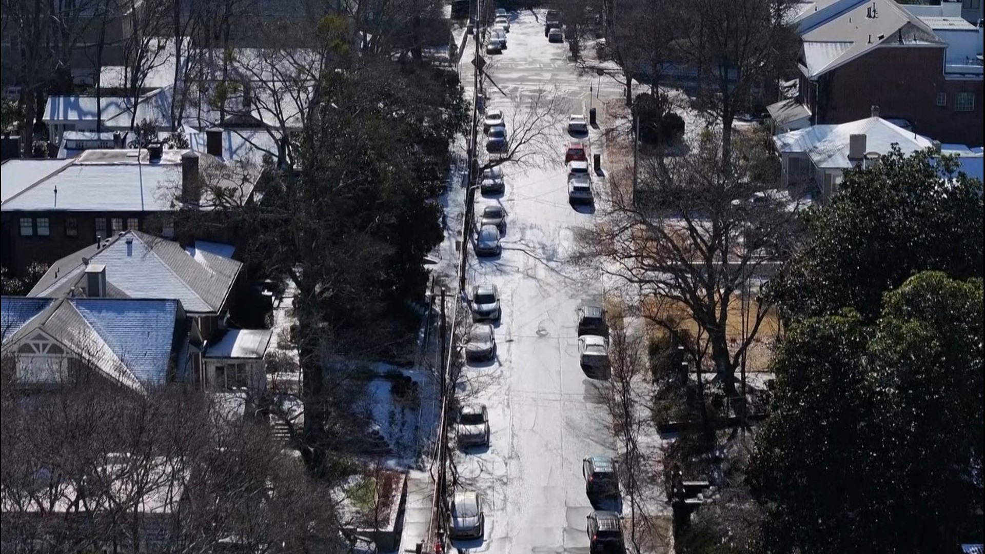 Icy road conditions across metro Atlanta | Aerial footage | 11alive.com