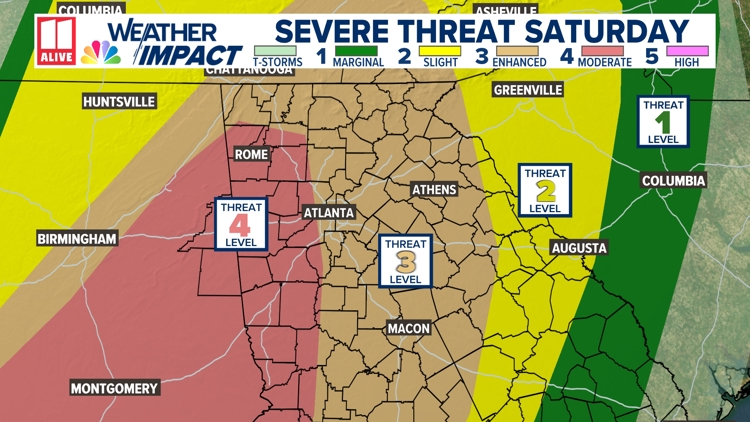 Weather Impact Alert | Severe storms north Georgia, metro Atlanta this ...