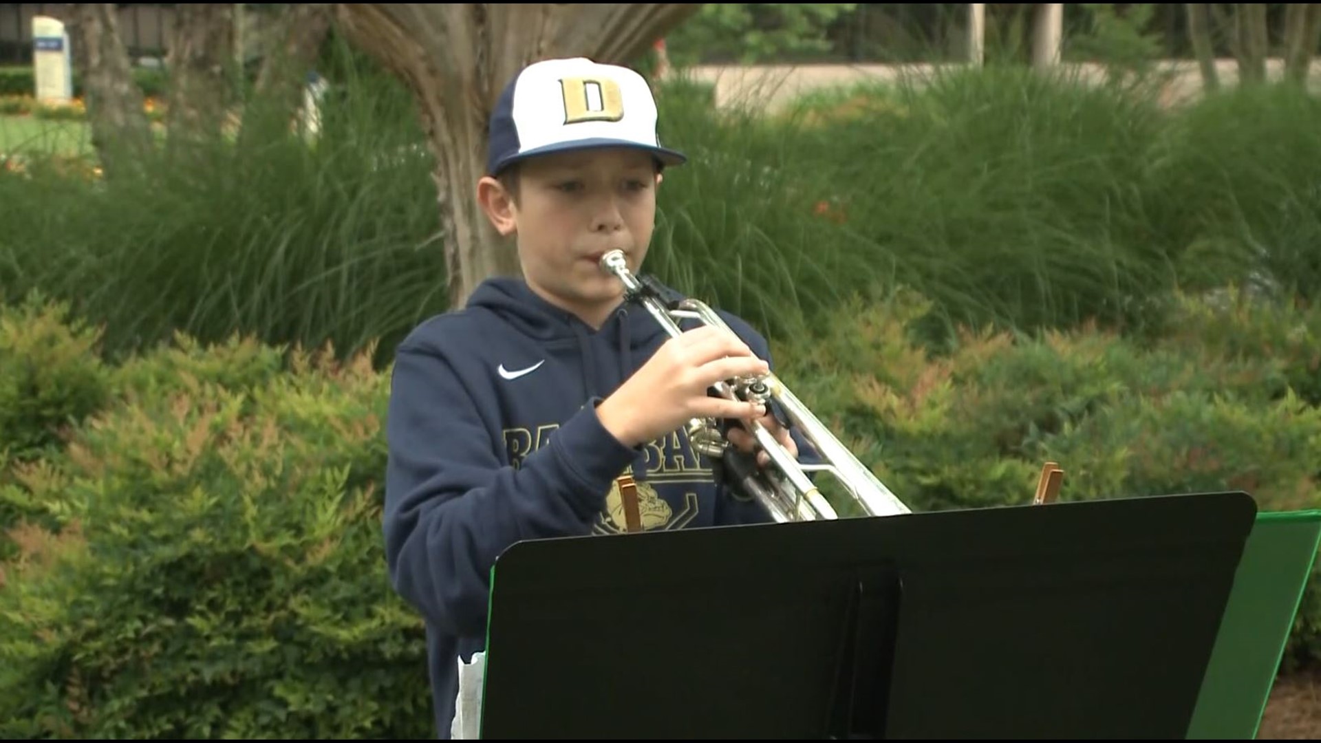 Atlanta 12-year-old plays trumpet for workers at Emory Healthcare ...