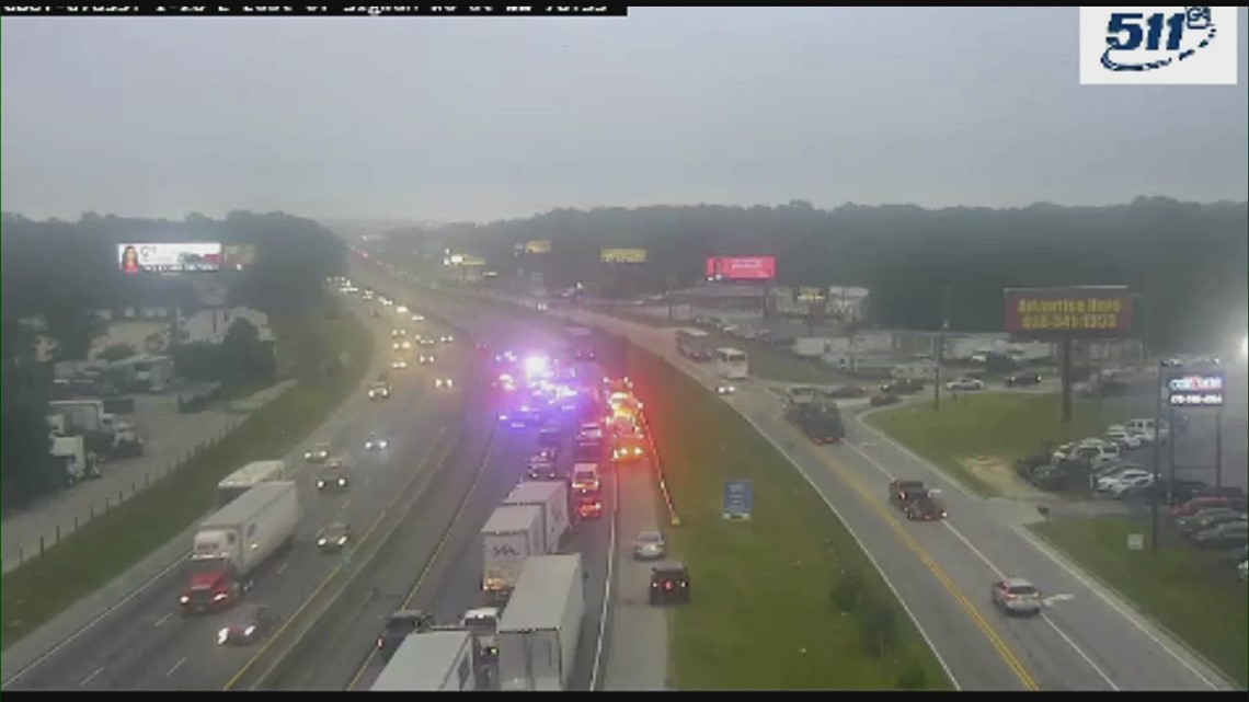 Eastbound lanes of I-20 in Conyers closed after crash, GDOT | 11alive.com