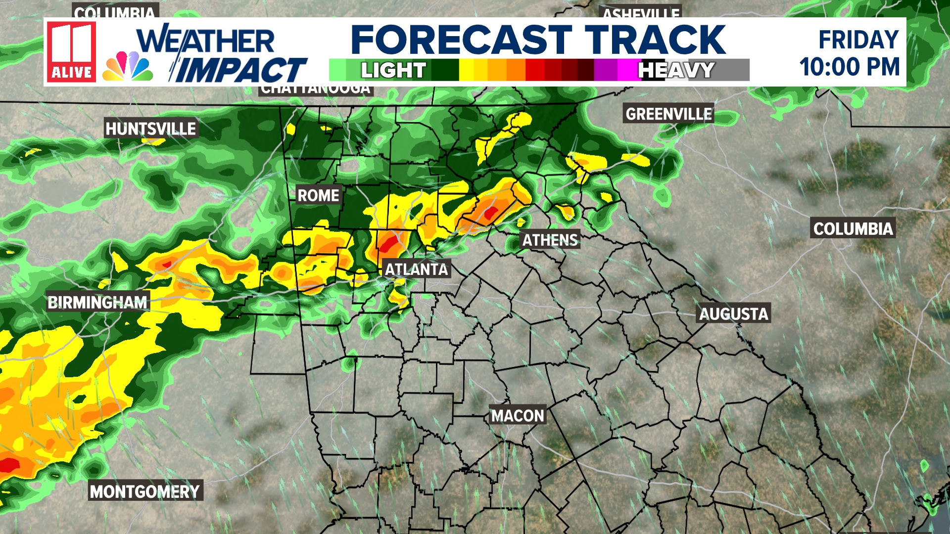 WEATHER IMPACT ALERT | Heavy rain, low severe threat Friday afternoon ...