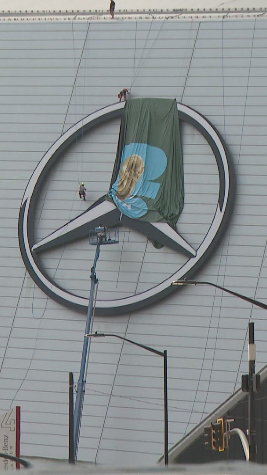 FIFA banners cover Mercedes-Benz logos | 11alive.com
