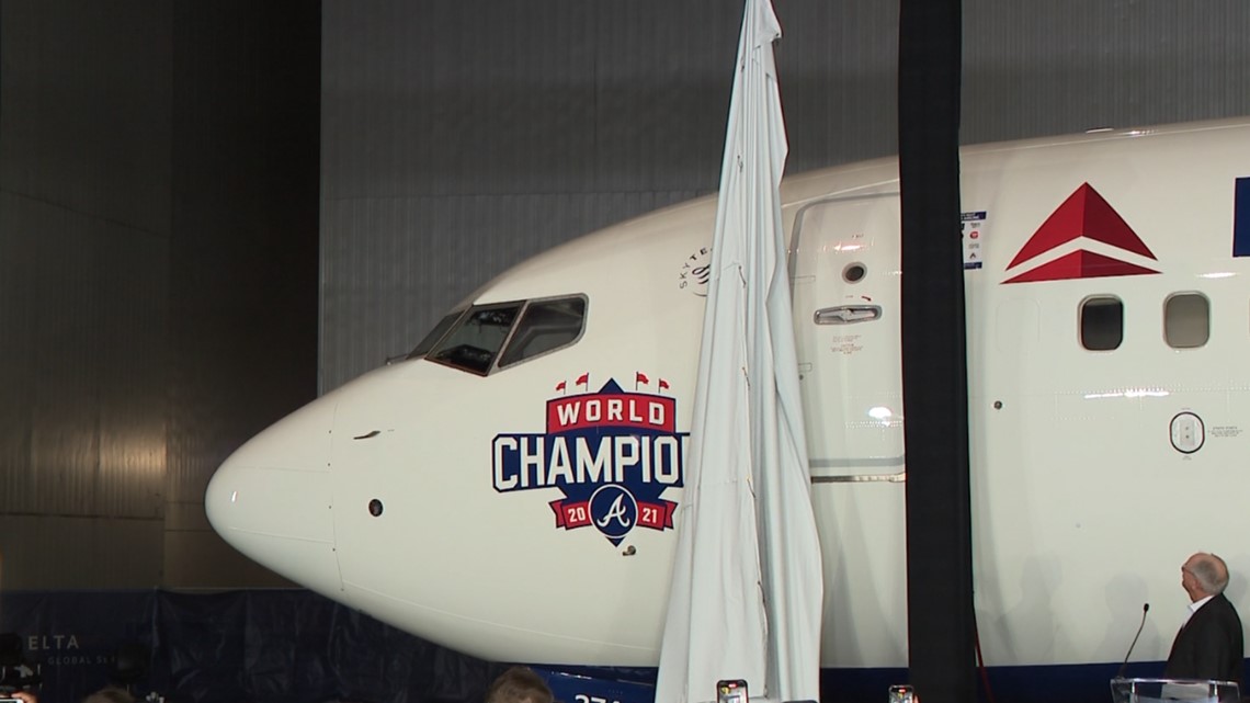 Delta unveils Atlanta Braves World Series Champs | 11alive.com