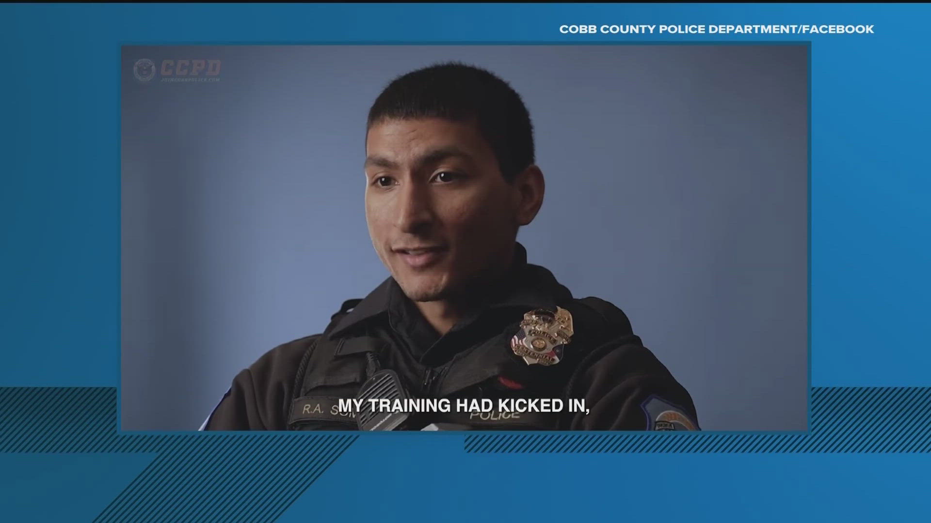 Cobb County Police Officer rescues driver from burning car | 11alive.com