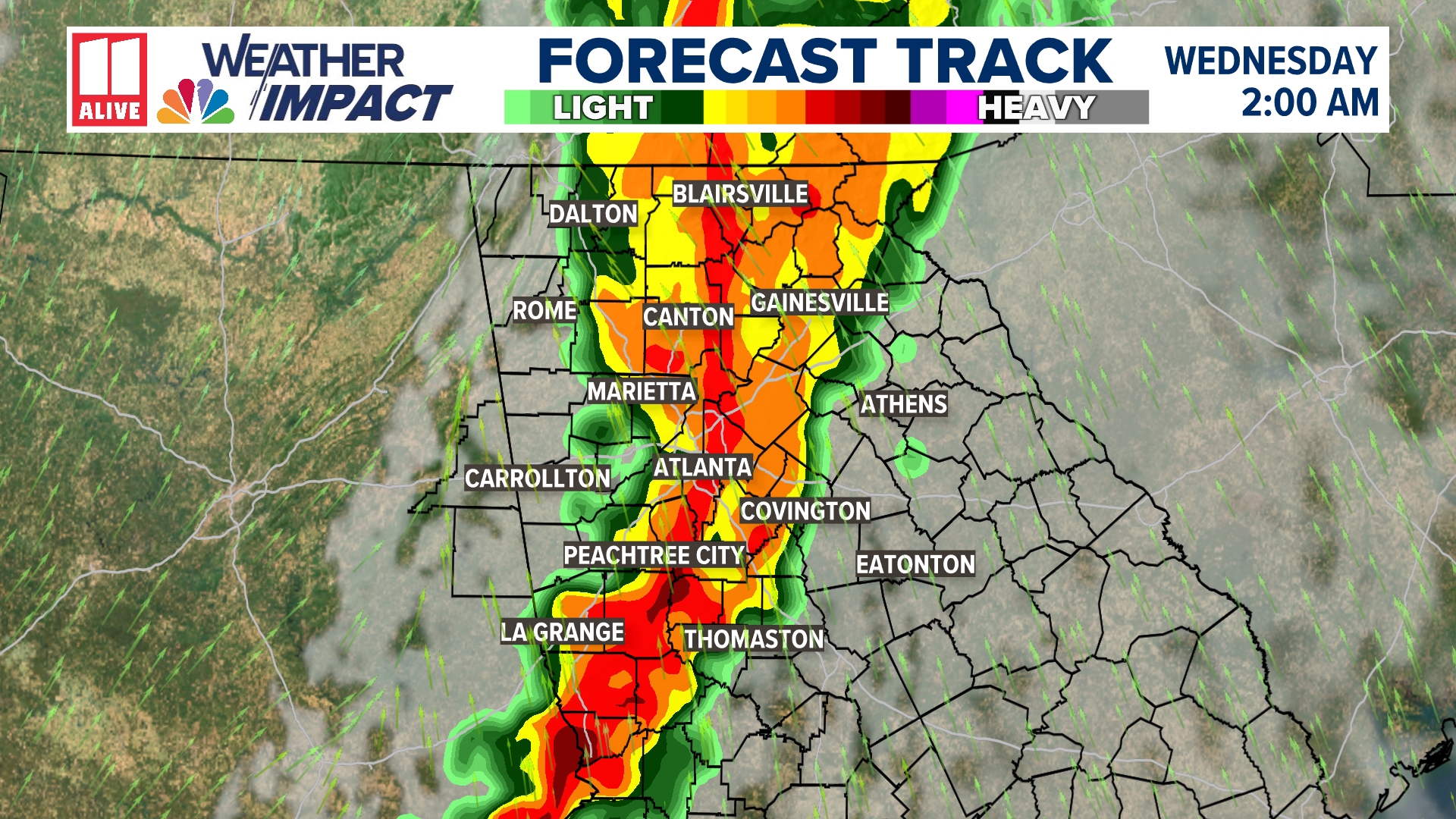 Weather Impact Alert: Strong storms will track through Georgia ...
