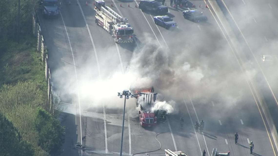 Semi-truck fire on I-20 E at I-285 | 11alive.com