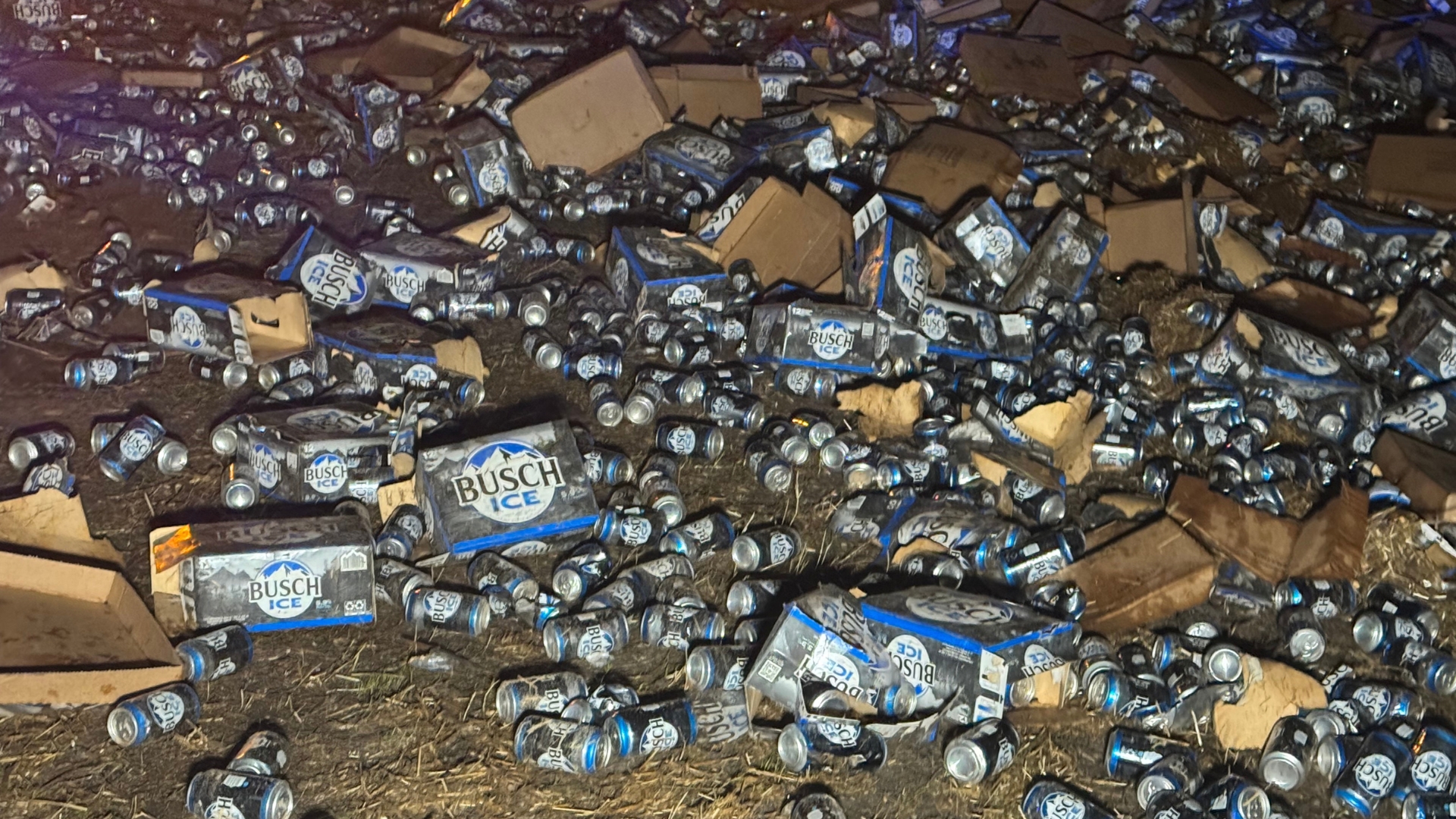 Semi overturns, dumps Busch Ice across DeKalb highway ramp | 11alive.com