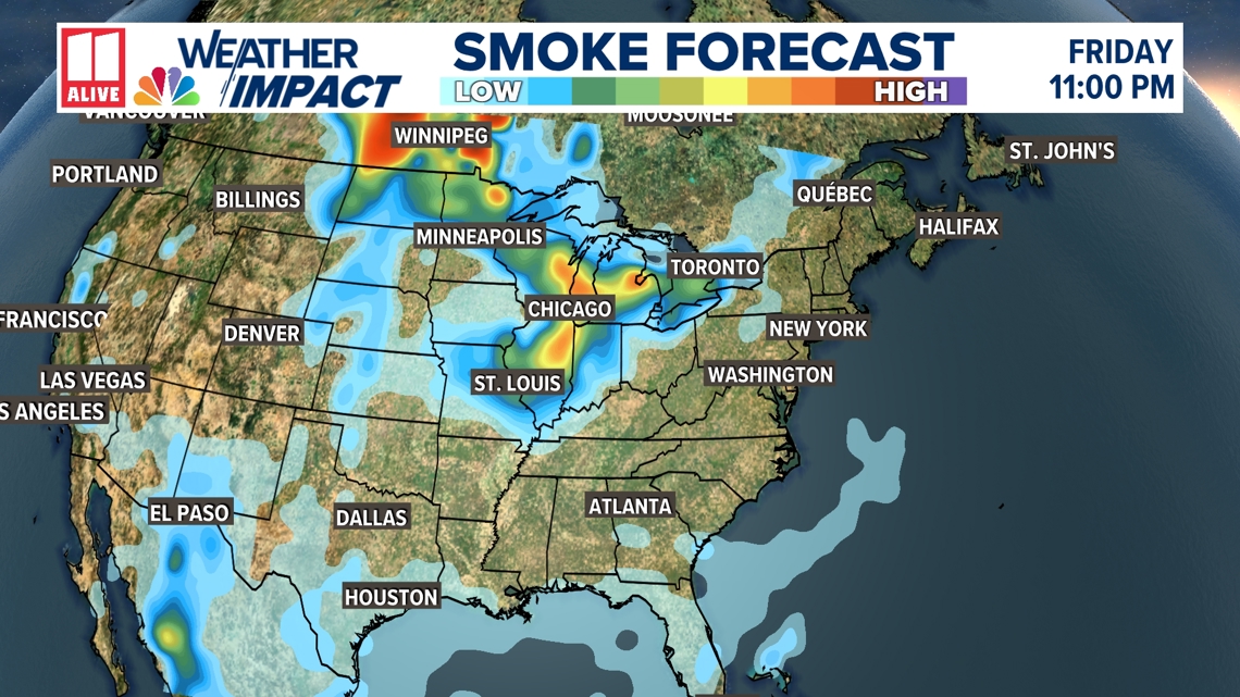 Canada wildfire smoke to push into Georgia skies over the weekend ...
