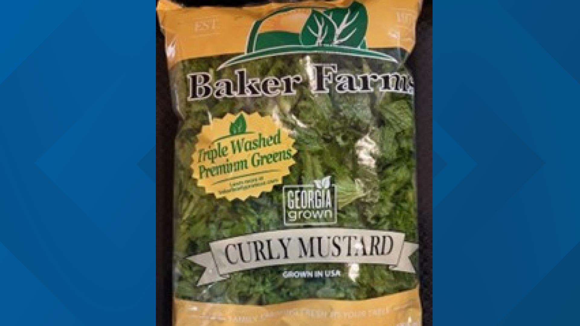 Baker Farms curly mustard green recall | 11alive.com