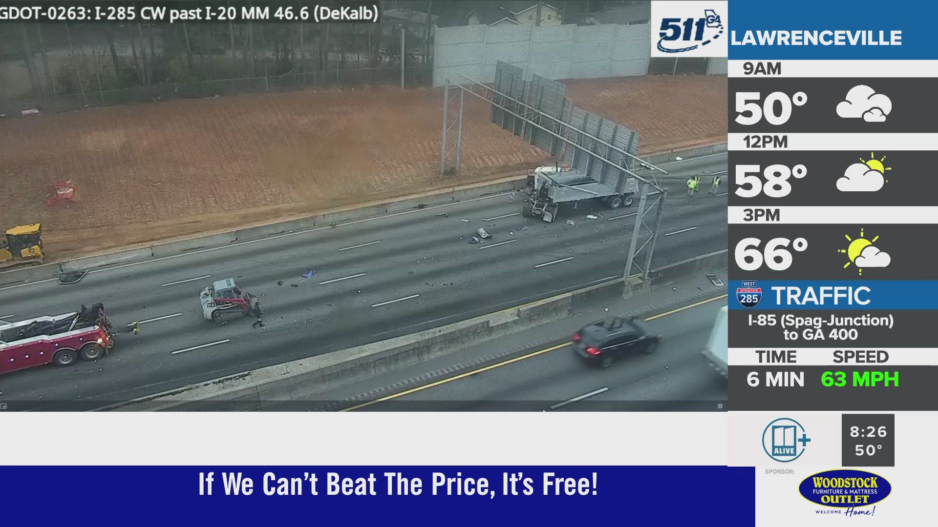 Multi-vehicle crash closes lanes on I-75/85 NB in Midtown Atlanta ...