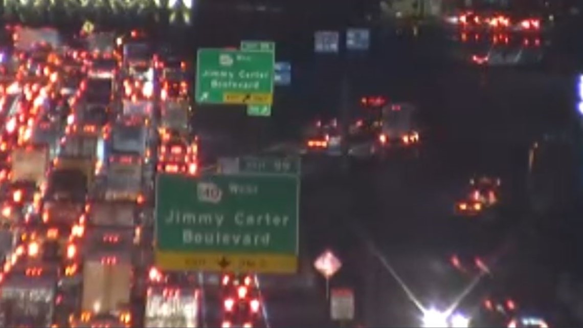 I 85 traffic Jimmy Carter Boulevard exit crash | 11alive.com
