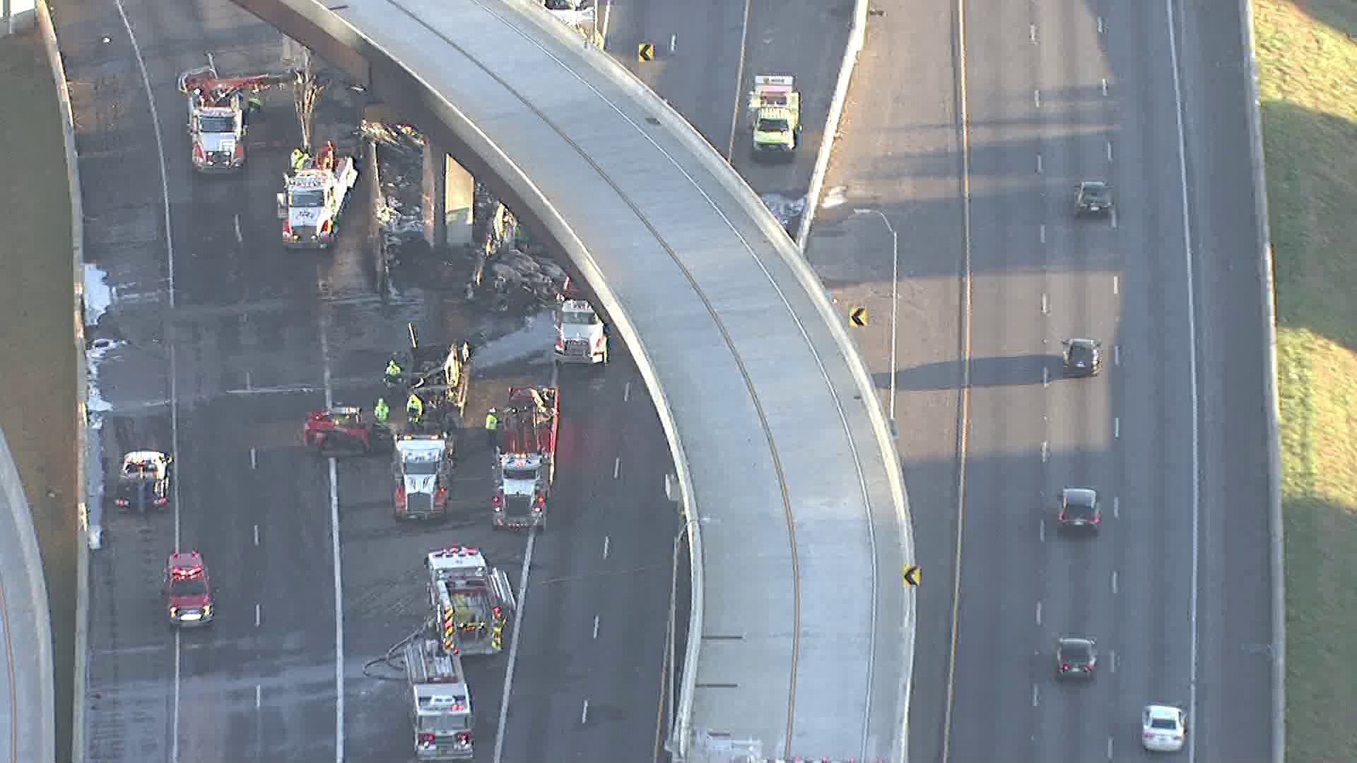 Fire at bridge I-75 and 285 in Cobb County | Atlanta Traffic GDOT | 11alive.com
