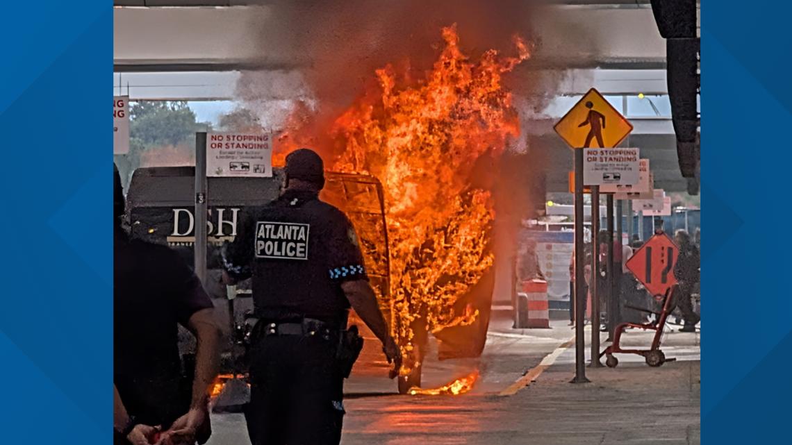 Car catches fire at Hartsfield-Jackson Atlanta airport | 11alive.com