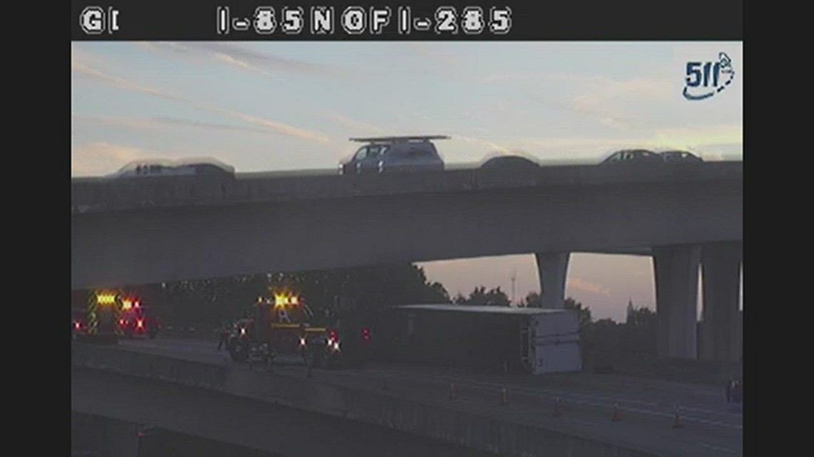 Crash on I-85 Southbound exit to I-285 | Video | 11alive.com