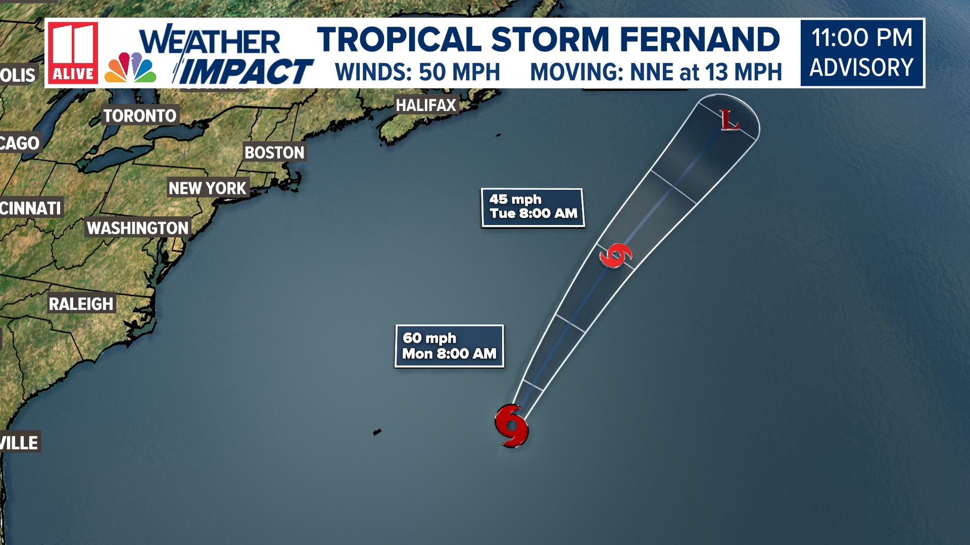 Tropical Storm Fernand gaining strength in the Atlantic | 11alive.com