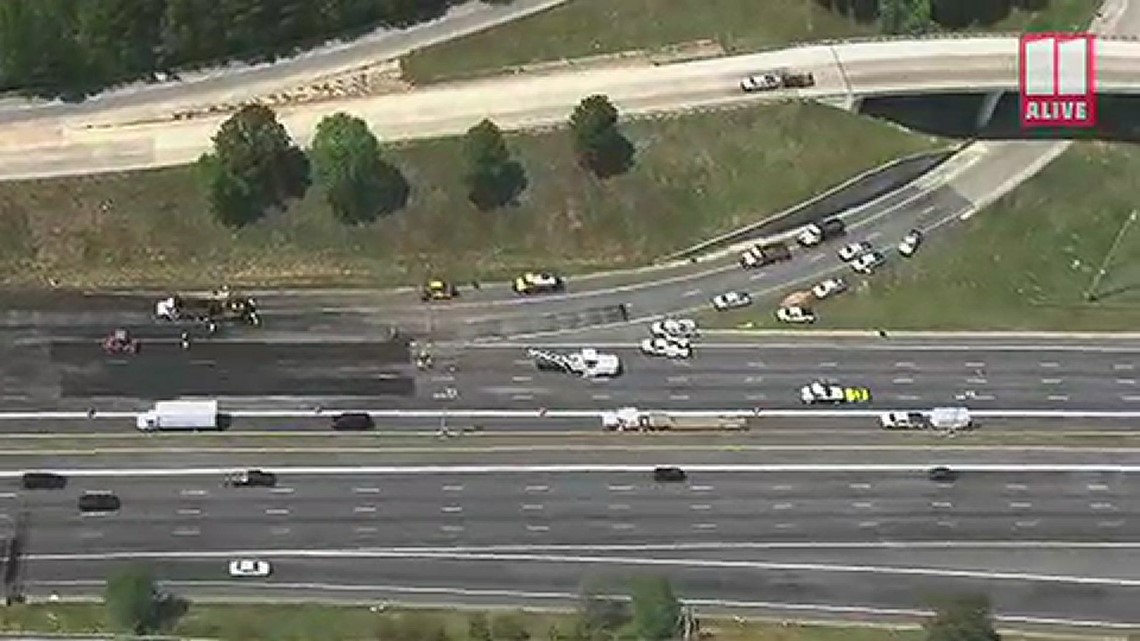 I-85 south shut down at Spaghetti Junction heading into Atlanta ...
