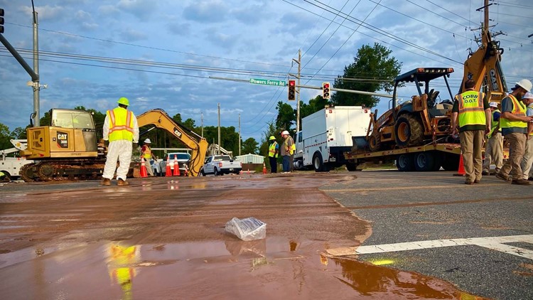 Roads reopen after water main break: Cobb Co Officials | 11alive.com