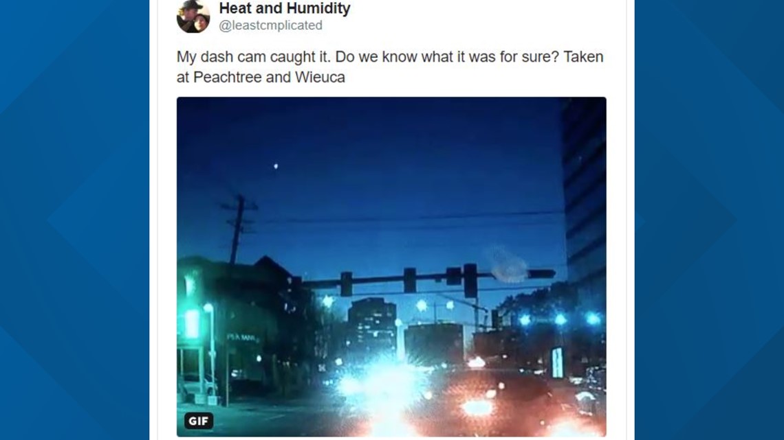 Shooting star - a meteor - seen over Atlanta and much of Georgia ...
