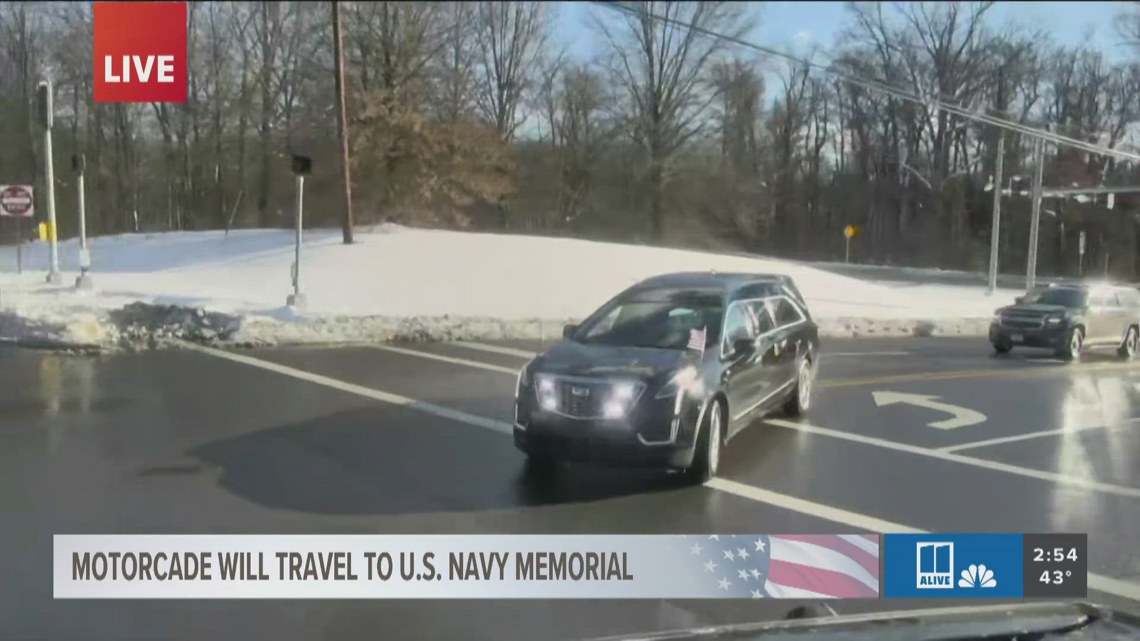 Jimmy Carter's motorcade heads to US Navy memorial | 11alive.com