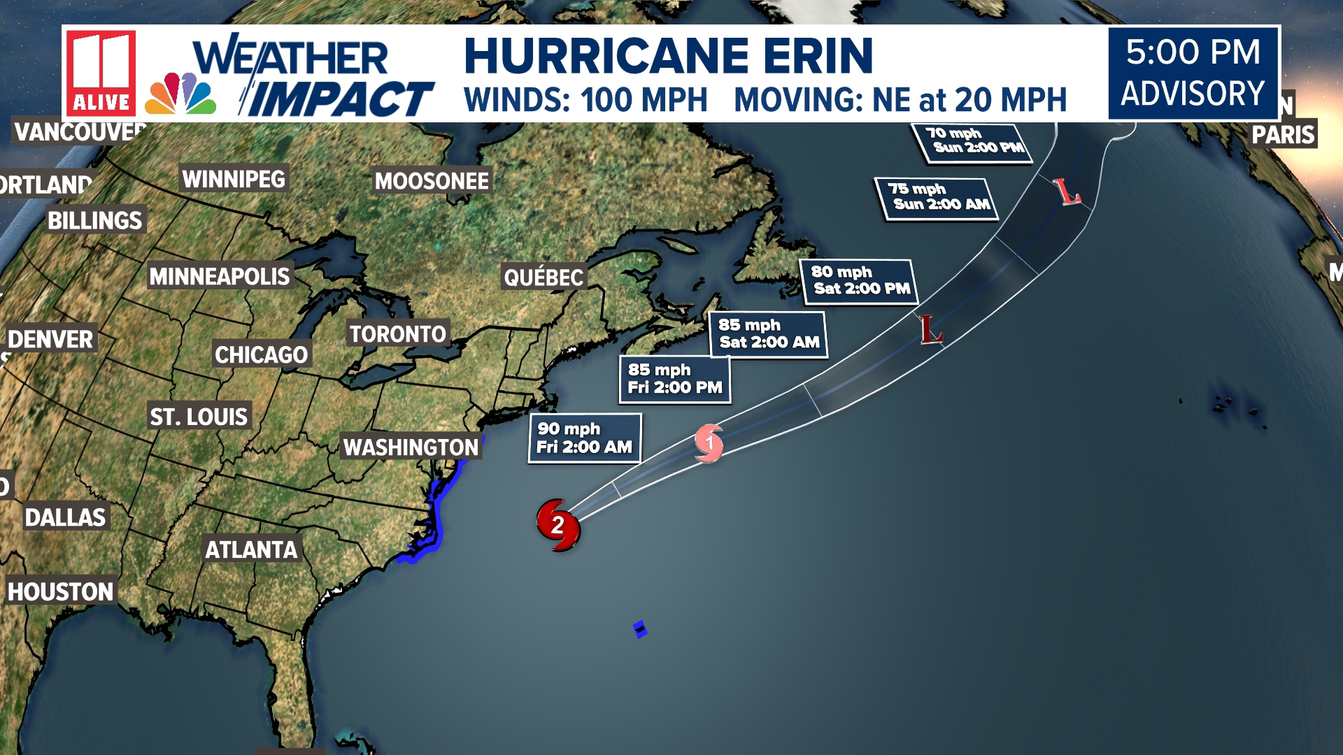 Hurricane Erin latest model and track | 11alive.com