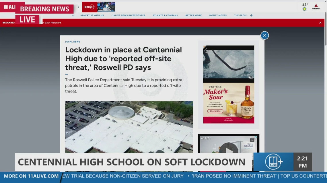 Centennial High shifts to soft lockdown | 11alive.com