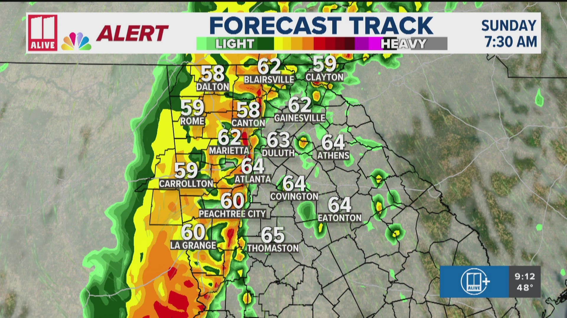 Tracking storms, heavy rain on Sunday for Atlanta, north Georgia ...