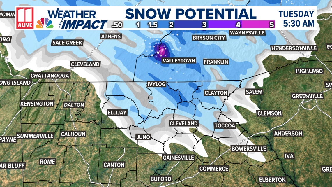 Snow flurries spotted in north Georgia mountains | 11alive.com