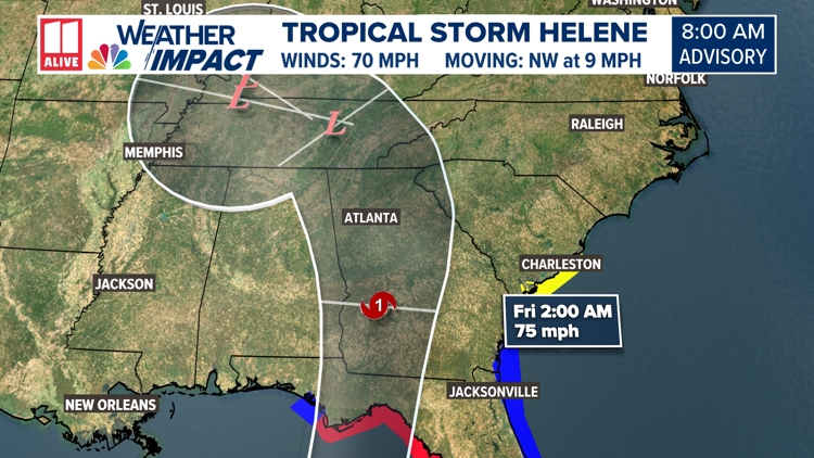 Helene forecast cone, spaghetti models, watches and warnings | 11alive.com