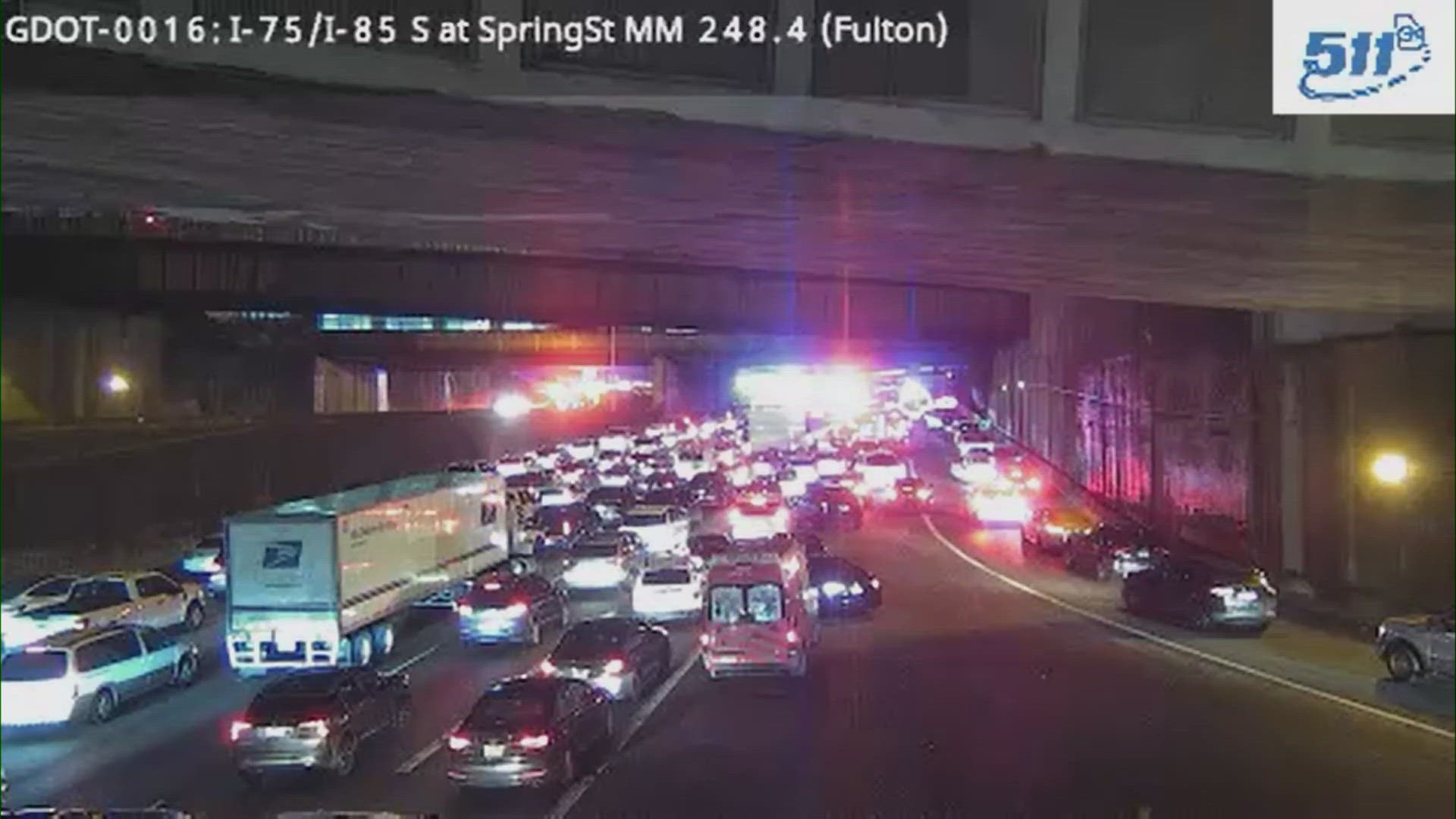 Downtown Connector police activity, lanes blocked | 11alive.com