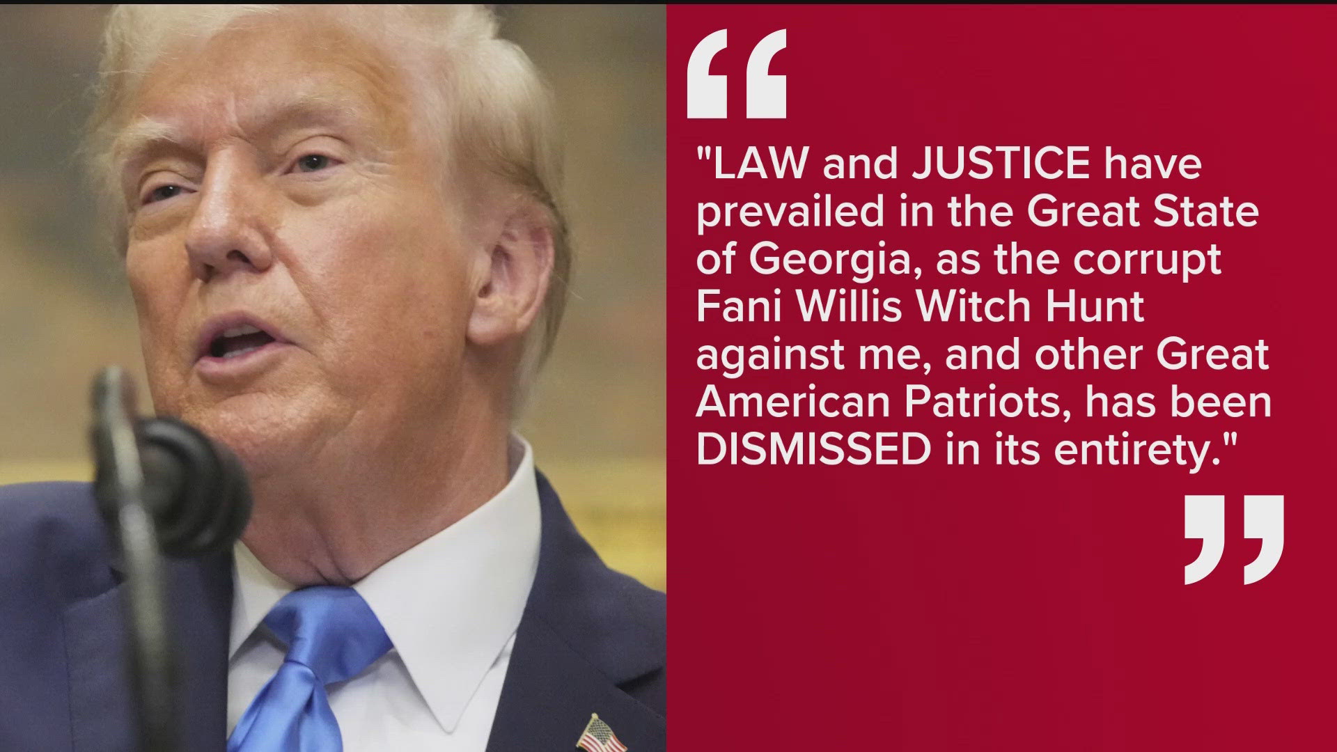 Trump responds after charges dropped against him in Georgia election ...