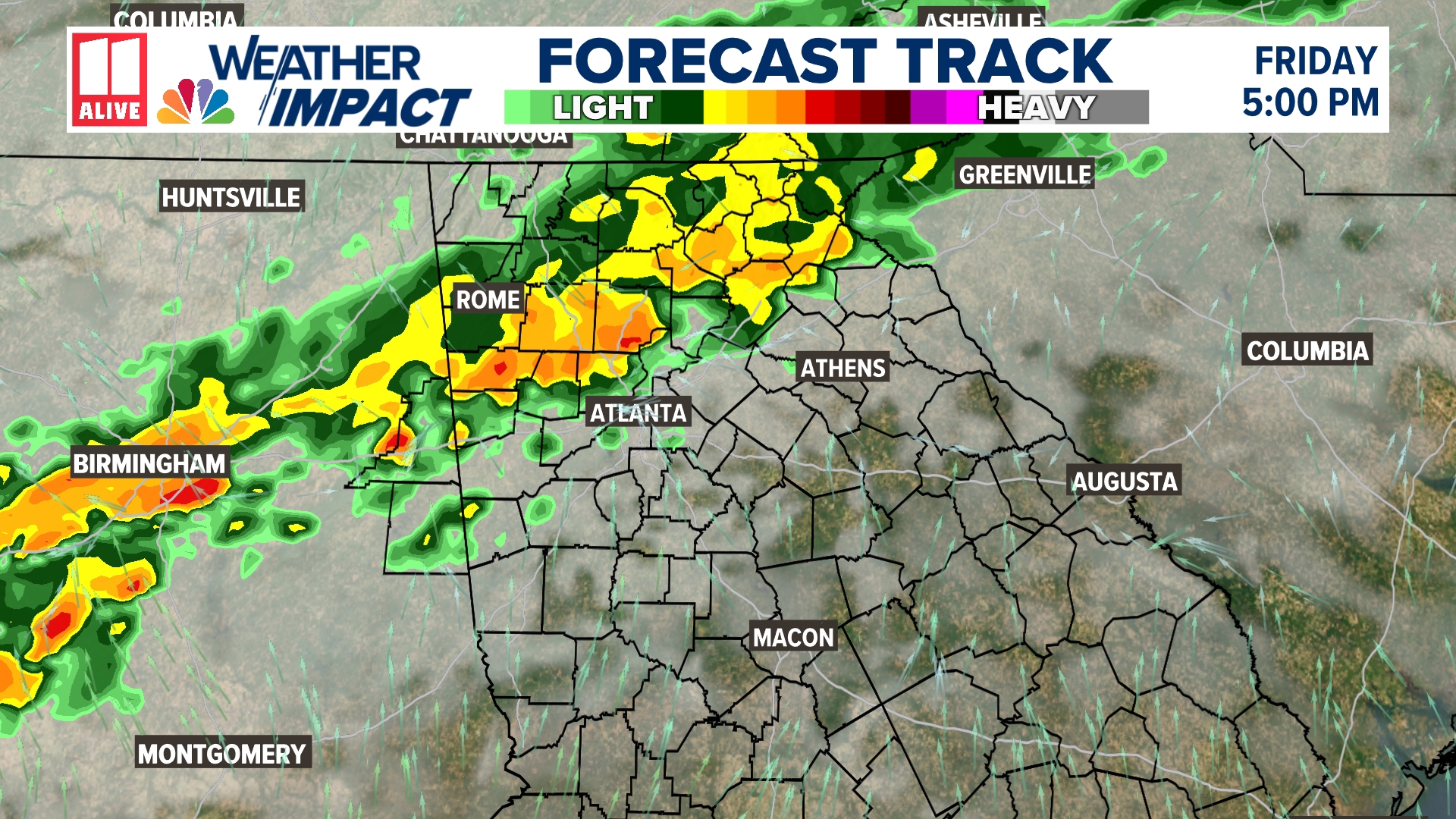 WEATHER IMPACT ALERT | Heavy rain, low severe threat Friday afternoon ...