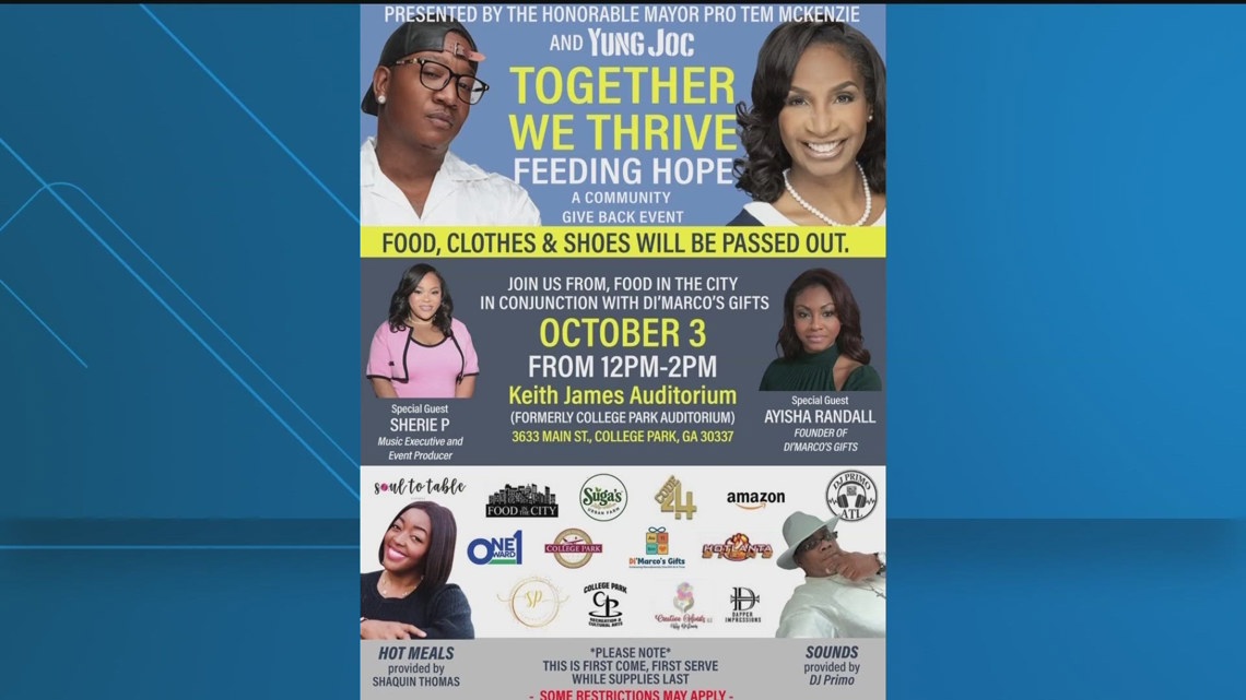 Atlanta rapper Yung Joc and City of College Park team up for food drive ...