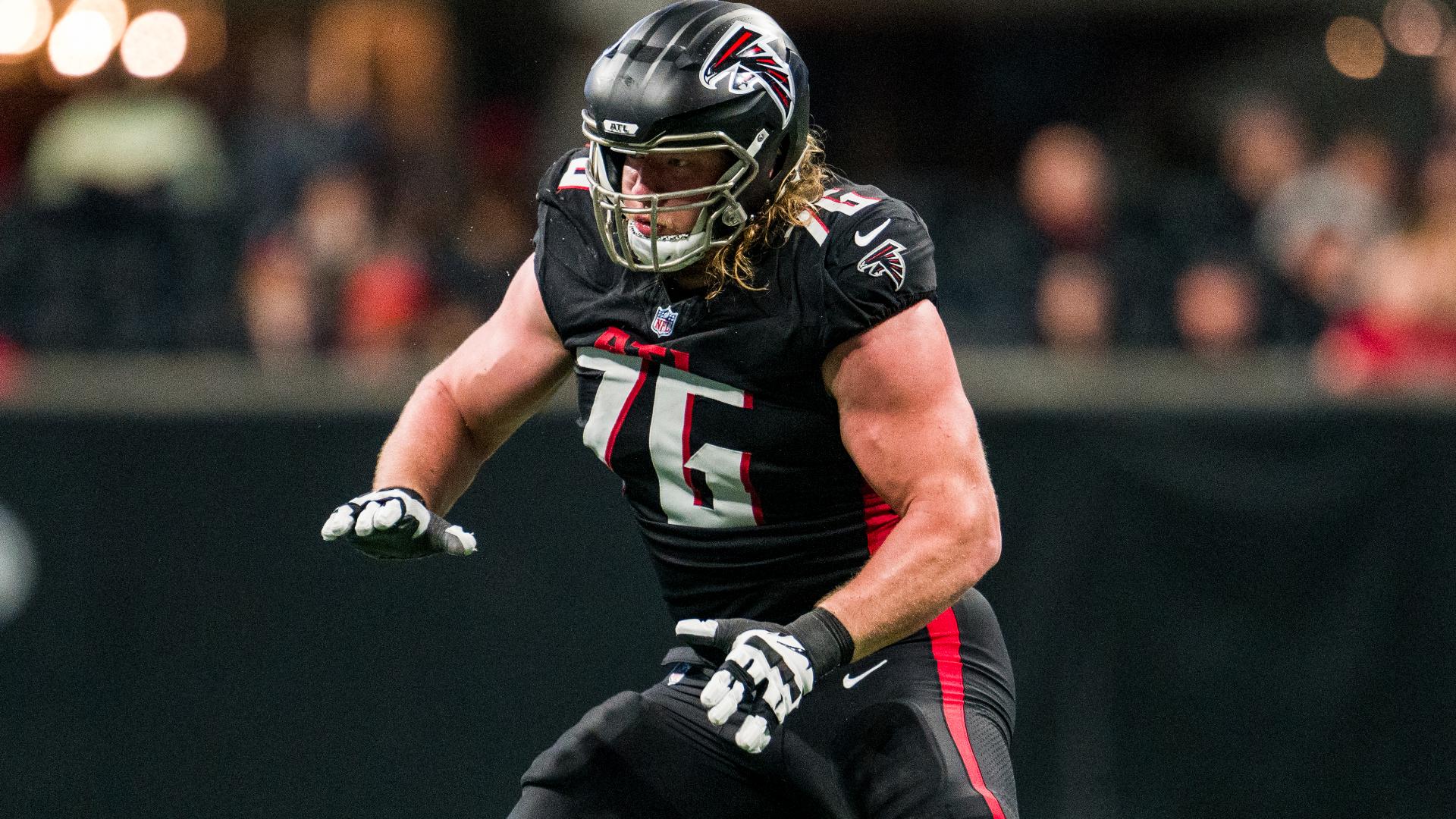 Kaleb McGary carted off field at Falcons training camp | 11alive.com