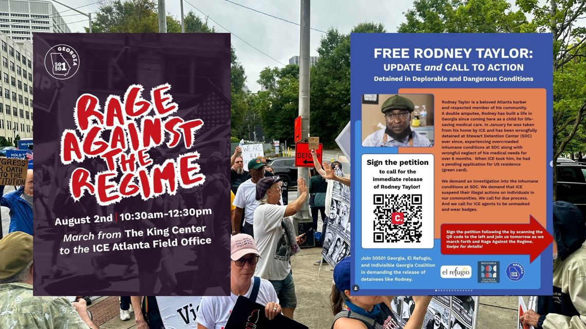 Protesters march to ICE Atlanta office in ‘Rage Against the Regime ...