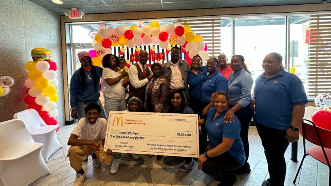Atlanta baby born McDonald's restroom birthday party college fund ...
